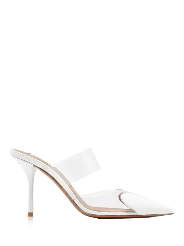 Alaïa Le Coeur Pvc And Leather Mules - White