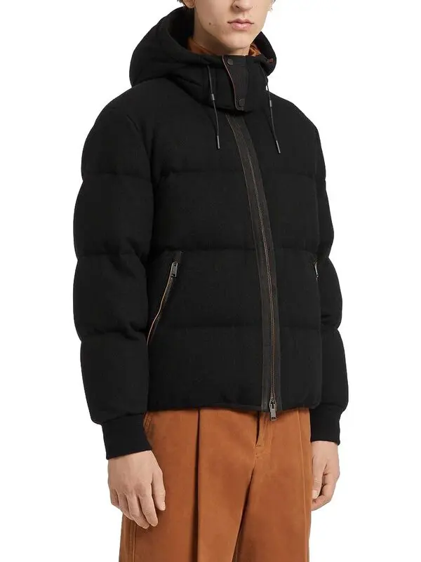 Zegna Oasi Channel Quilted Cashmere Down Jacket - Brown