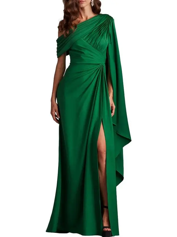Tadashi Shoji Ember One-shoulder Gown - Bamboo