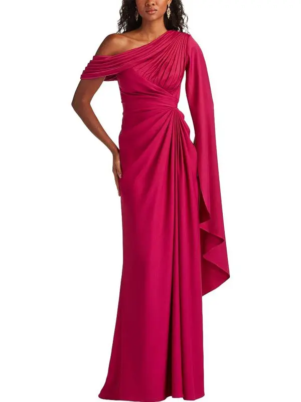 Tadashi Shoji Ember One-shoulder Gown - New Fuchsia
