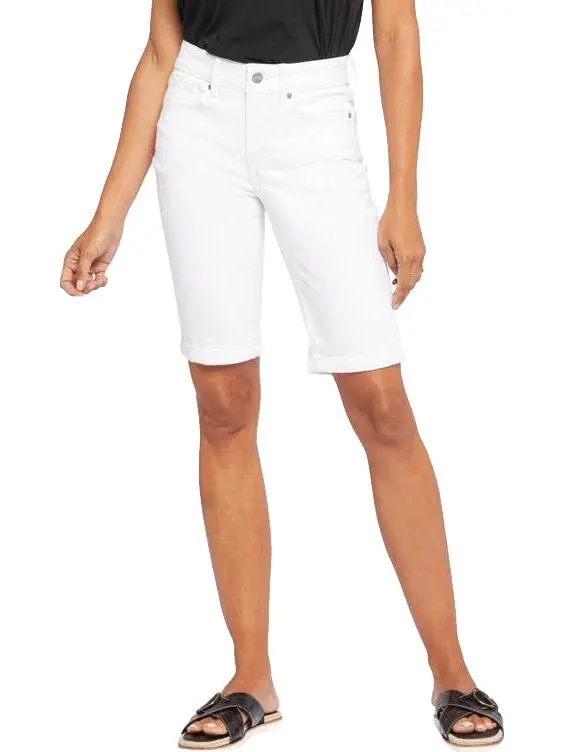 NYDJ Briella Cuffed Bermuda Shorts - Optic White