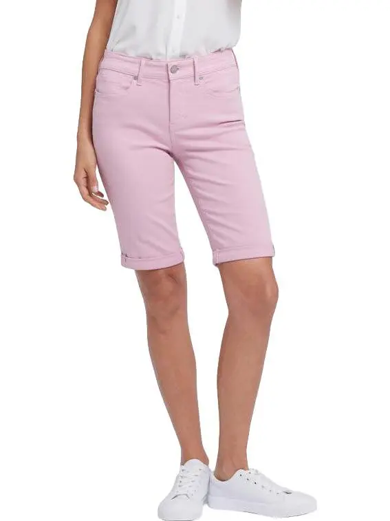 NYDJ Briella Cuffed Bermuda Shorts - Pink Nectar
