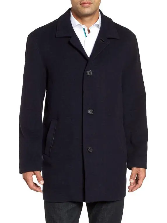 Cole Haan Wool-blend Overcoat - Navy