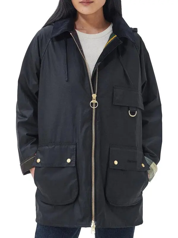 Barbour Highclere Hooded Waxed Jacket - Black/classic/dress/ancient