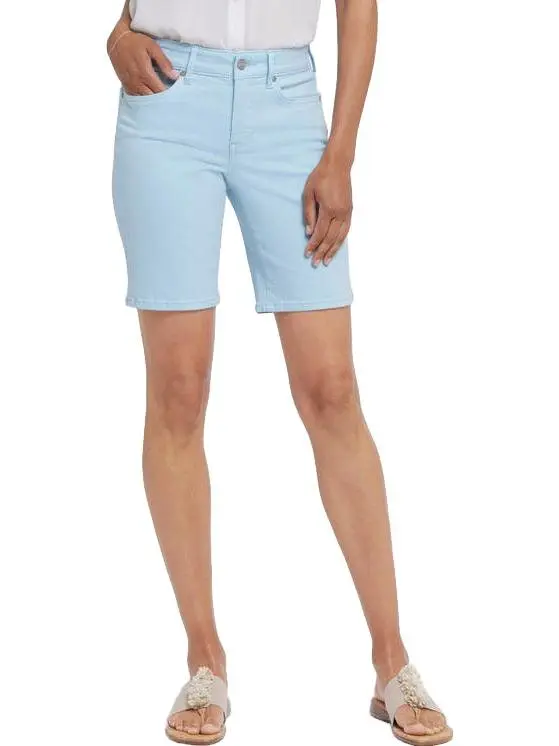 NYDJ Ella Side Slit Bermuda Denim Shorts - Aquatic