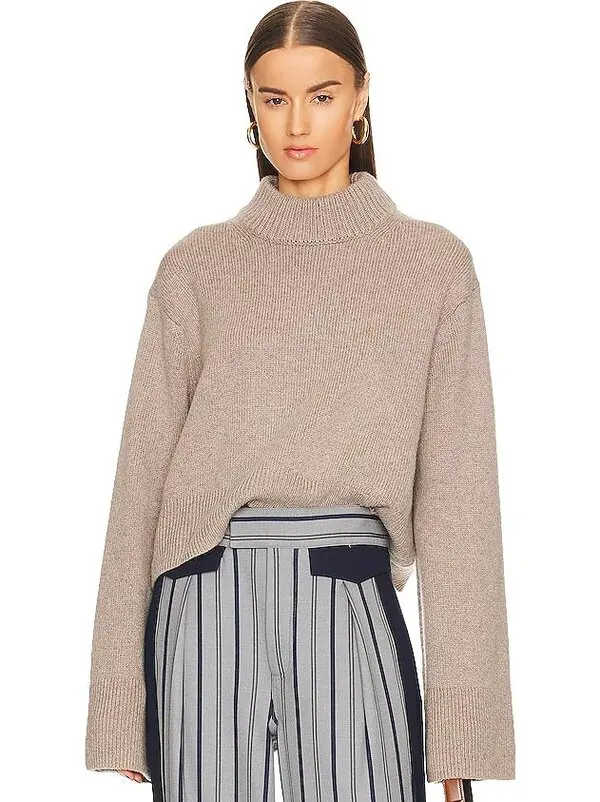 HELSA Pamelia Crew Neck Sweater - Taupe