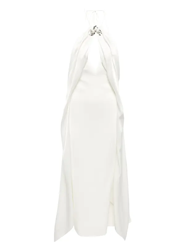 David Koma Halterneck Midi Dress - White