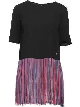 TRUSSARDI Crepe Top With Fringes - Black