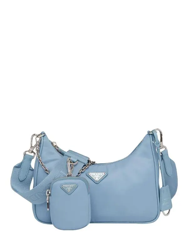 Prada Re-edition 2005 Nylon Shoulder Bag - Celeste
