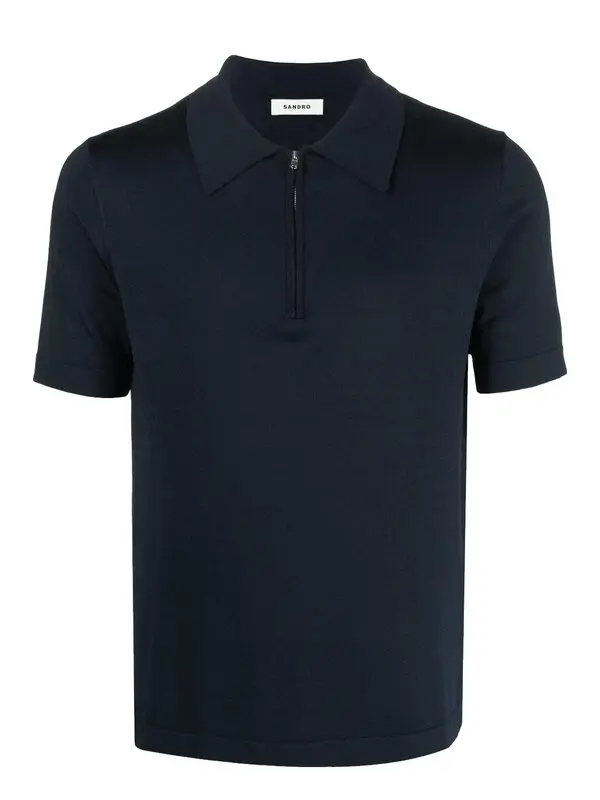 Sandro Pablo Zip-up Polo Shirt - Blue
