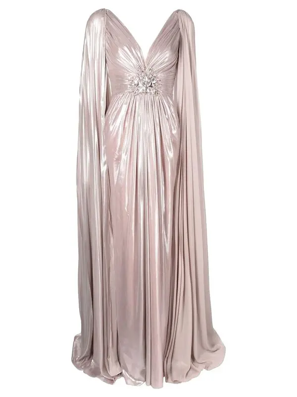 Jenny Packham Celia Cape-sleeved Gown - Pink