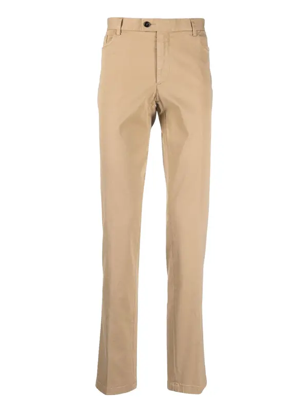 BILLIONAIRE Classic Straight Leg Trousers - Neutrals