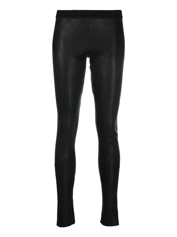 ISAAC SELLAM EXPERIENCE Low-rise Leather Leggings - Black