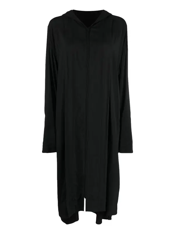 Yohji Yamamoto Asymmetric Hooded Coat - Black