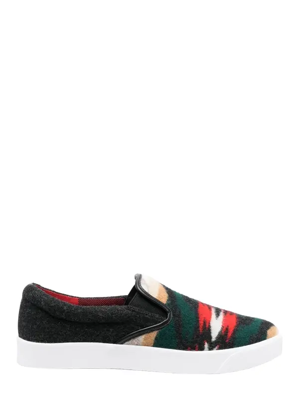 Junya Watanabe Abstract-pattern Wool Sneakers - Green
