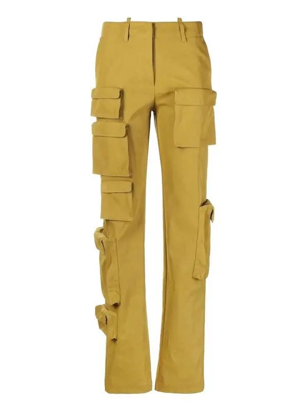 Off-White Multipocket Straight-leg Cargo Trousers - Yellow