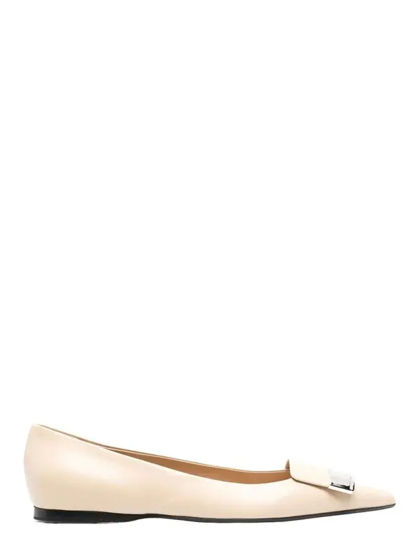 SERGIO ROSSI Sr1 Flat Leather Pumps - Neutrals