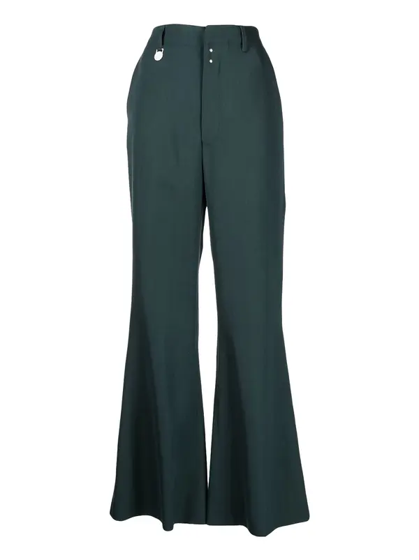 MAISON MARGIELA High-waisted Flared Trousers - Green