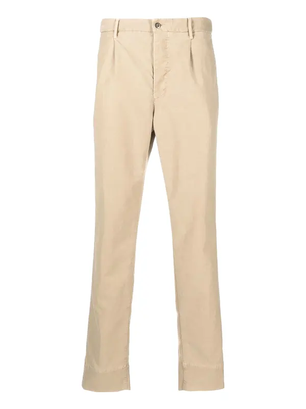Incotex Tapered-leg Cotton Trousers - Neutrals