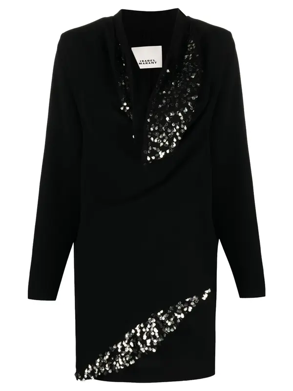 Isabel Marant Lazeli Sequin-embellished Dress - Black