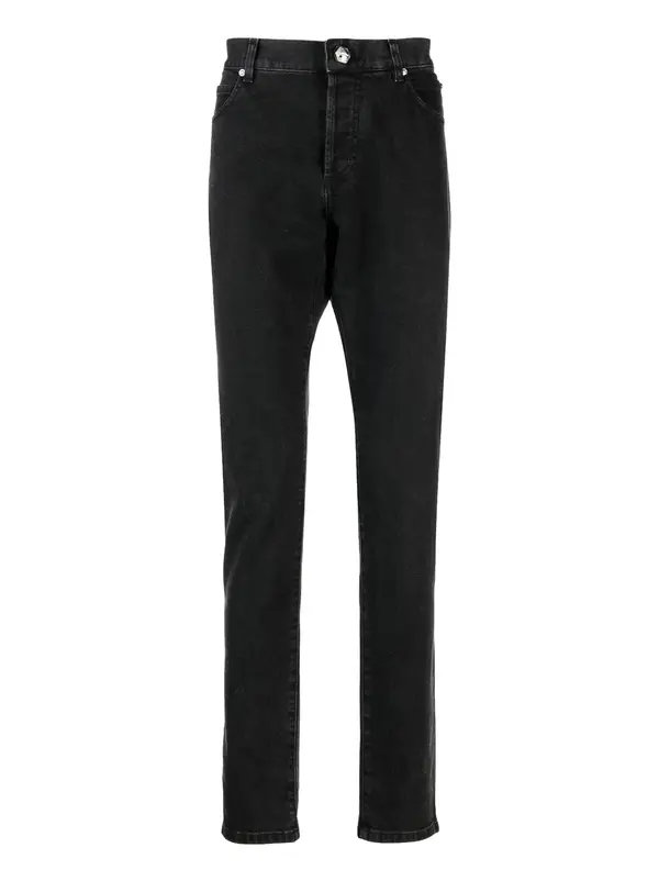 Balmain Mid-rise Straight-leg Jeans - Black