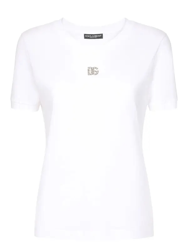 Dolce & Gabbana Crystal-embellished T-shirt - White