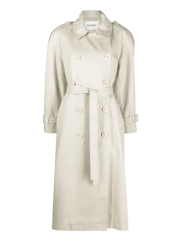 Rodebjer Lois Double-breasted Trench Coat - Neutrals