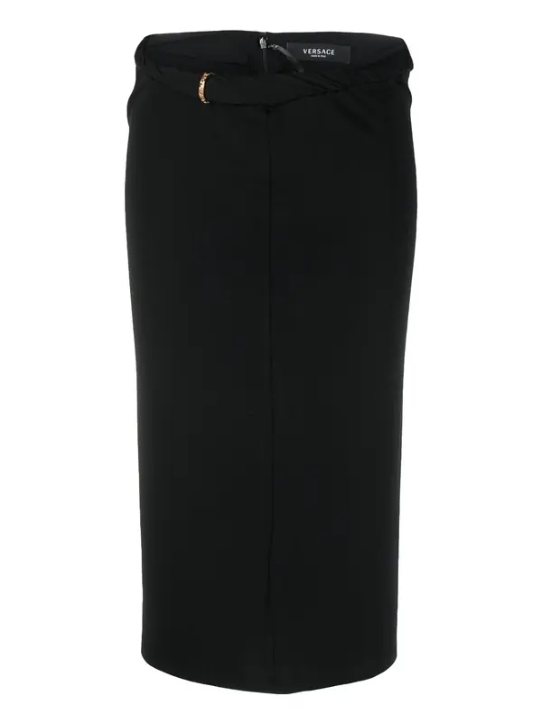 Versace La Greca Midi Skirt - Black