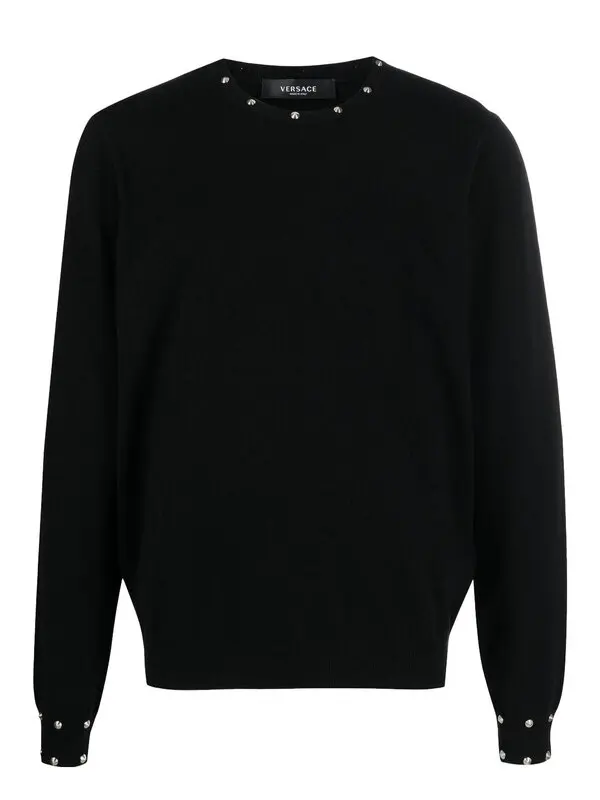 Versace Studded Crew-neck Jumper - Black
