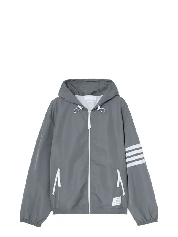 Thom Browne 4-bar Stripe Hooded Jacket - Grey