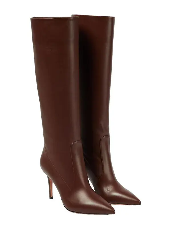 GIANVITO ROSSI Hansen 85 Knee-high Leather Boots - Brown