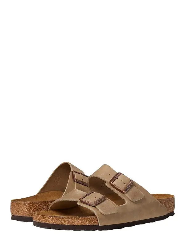 BIRKENSTOCK Arizona Soft Footbed Oiled Leather Sandals With Buckle Closures - Brown