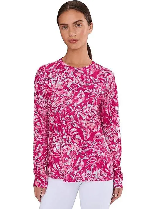 Columbia Long Sleeve Tropical Print Performance Shirt - Pink