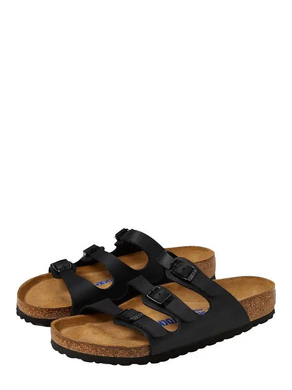 BIRKENSTOCK Florida Soft Footbed Birko-flor Sandals - Black