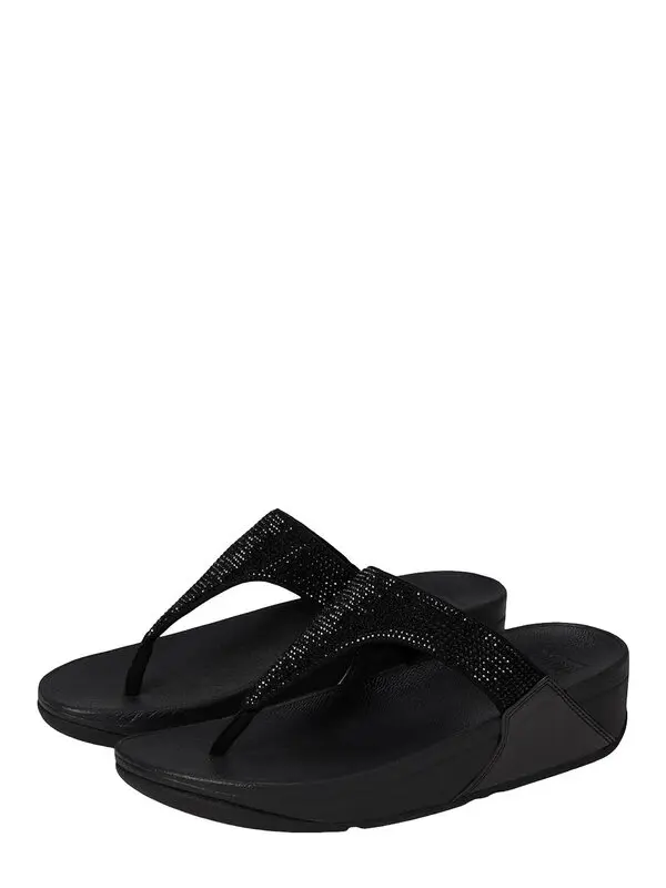Fitflop Lulu Crystal Embellished Toe-post Sandals - Black