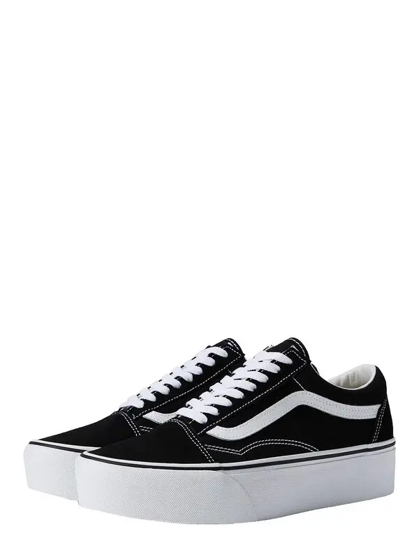 VANS Old Skool Stackform Suede/canvas Platform Sneakers - Black