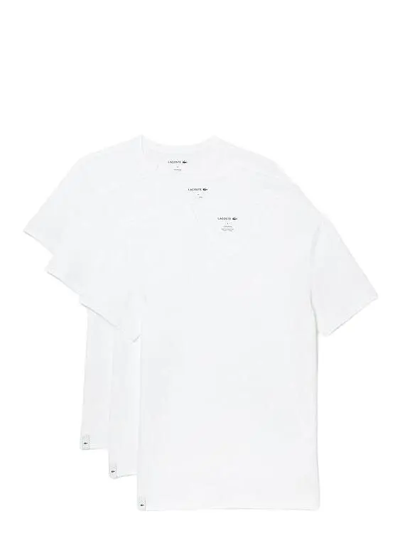 Lacoste 3-pack V-neck Slim Fit Essential T-shirt Clothing - White