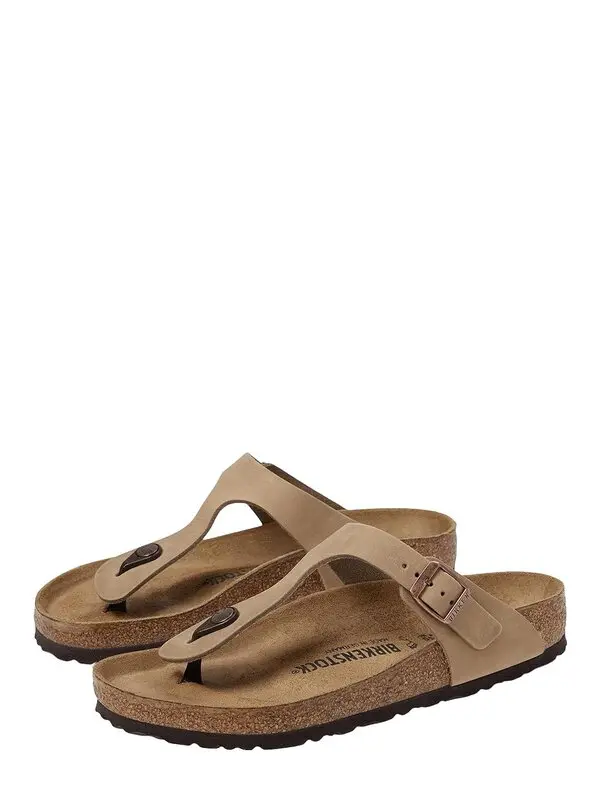 BIRKENSTOCK Gizeh Oiled Leather Thong Sandals - Brown