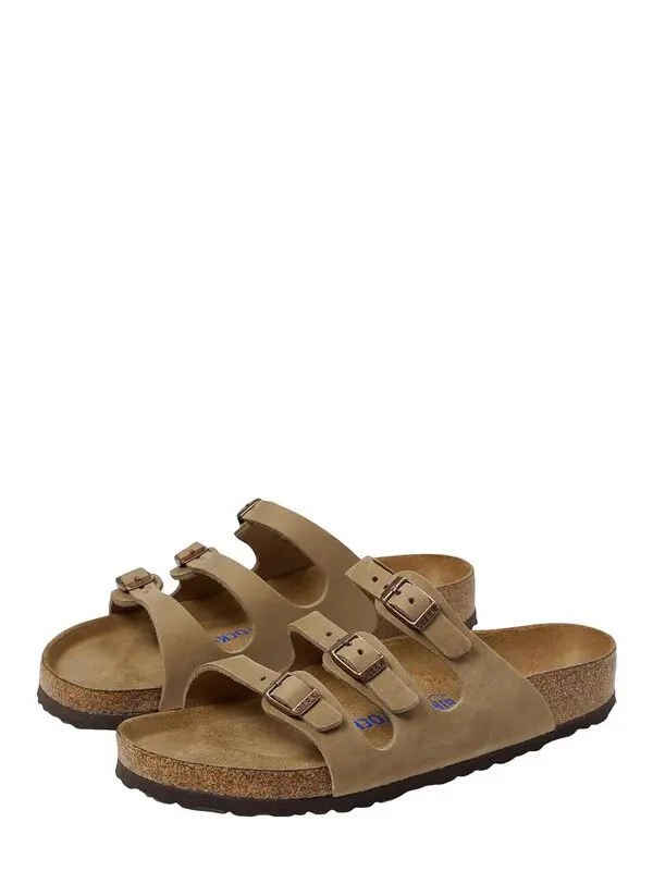 BIRKENSTOCK Florida Soft Footbed Oiled Leather Sandals With Buckles - Brown