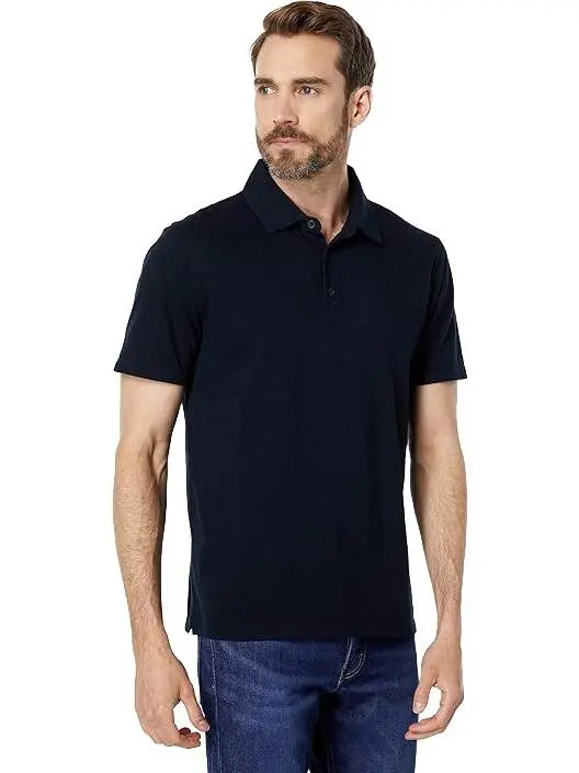 Vince Garment Dye Short Sleeve Polo Clothing Optic - Navy