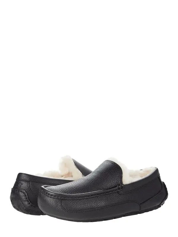 UGG Ascot Leather Slippers - Black