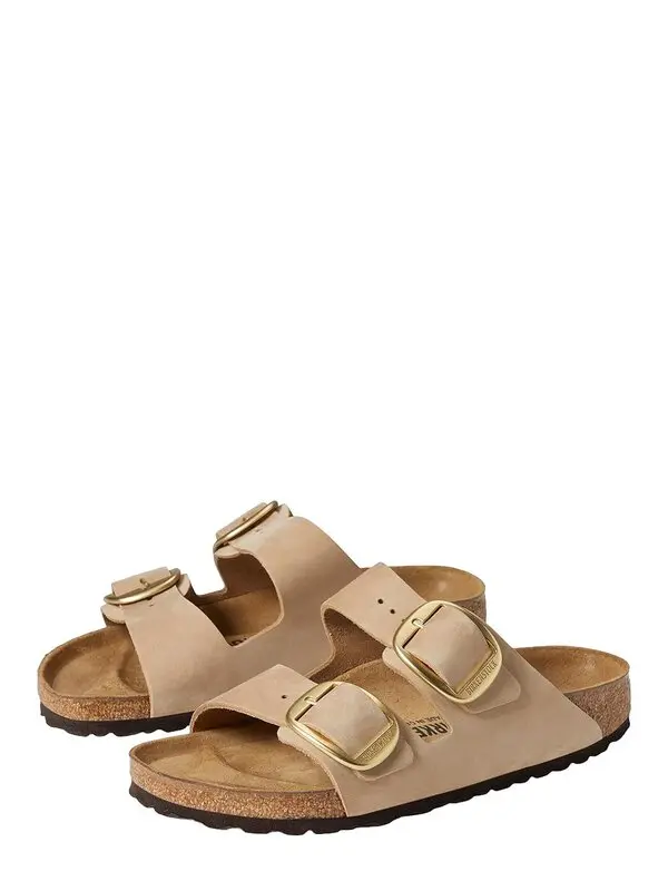 BIRKENSTOCK Arizona Big Buckle Nubuck Leather Sandal - Tan
