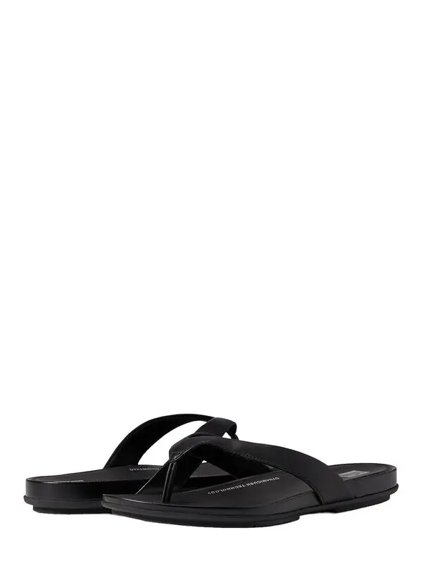 Fitflop Gracie Leather Flip Flops - Black