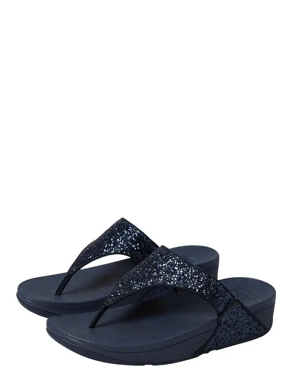 Fitflop Lulu Glitter Toe-thong Sandals - Navy