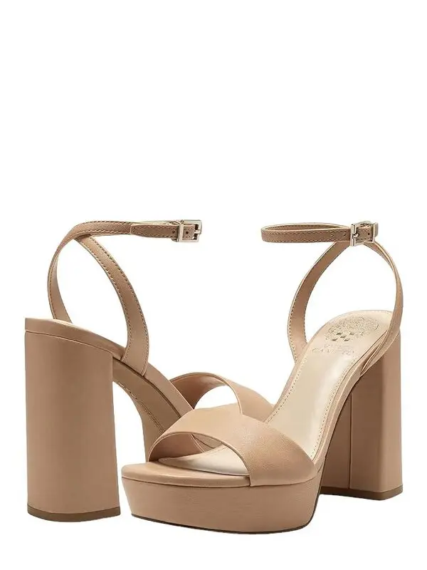 Vince Camuto Pendry Platform Block Heel Sandals - Beige
