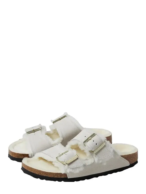 BIRKENSTOCK Arizona Shearling Suede Sandals - White