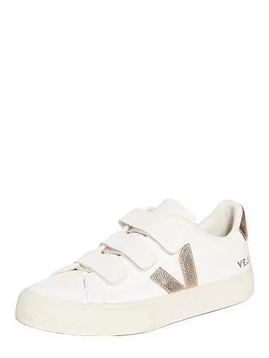VEJA Recife Logo Low Top Sneakers With Hook And Loop Closure - Bone