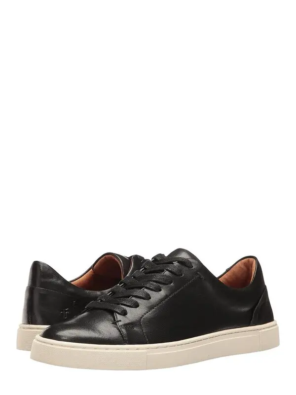 THE FRYE COMPANY Ivy Low Lace Up Casual Sneakers In Soft Nappa Lamb - Black