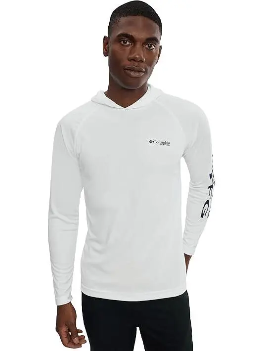 Columbia Pfg Terminal Tackle Hooded Performance Sweatshirt - White