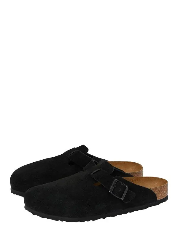 BIRKENSTOCK Boston Soft Footbed Suede Clogs - Black